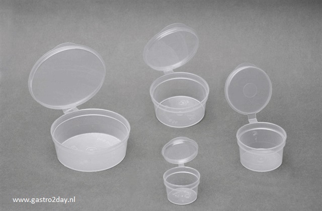 Bakje transparant, covercup met vast deksel, PP, 50 ml, 61 x 29 mm, 500