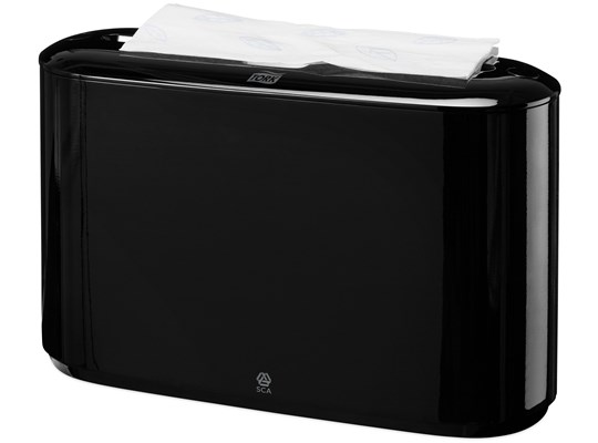 Handdoek dispenser, countertop, multifolded handdoeken, elevation zwart